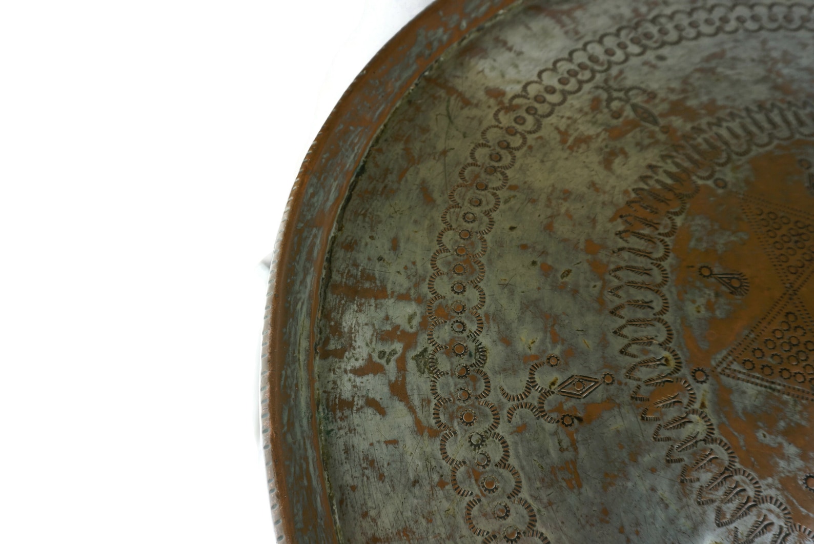 Antique Copper Table Tray Engraved Copper Tray With Wooden - Etsy
