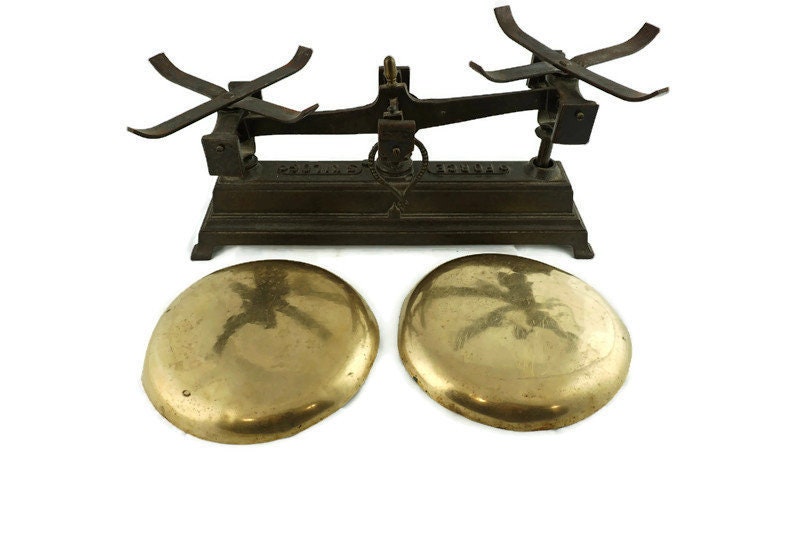 Vintage Balance Scale, French Brass Balance Scale, Antique Balance ...