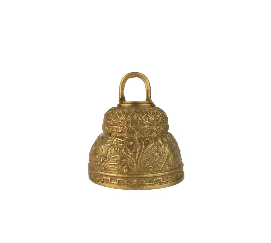 Antique Brass Bell, Engraved Brass Bell - Etsy