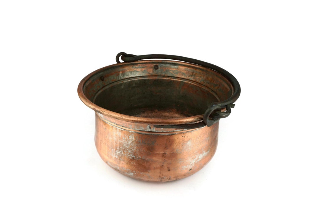 19th Century Copper Cauldron, Antique Copper Jardiniere, Hand Hammered ...