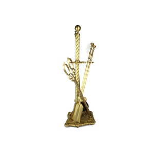 Antique Brass Fireplace Tool Set, Large Fireplace Tool Set, Fireplace ...