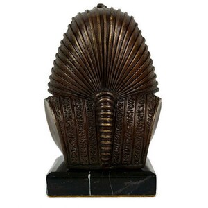 Egypt King Tutankhamun Bronze Statue With Marble Base, Antique Tut ...