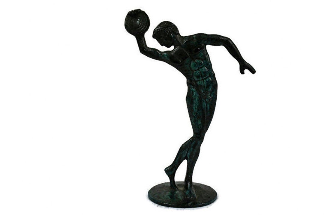 Greek Bronze Athlete Statue, Antique Greek Discobolus Bronze Sculpture ...