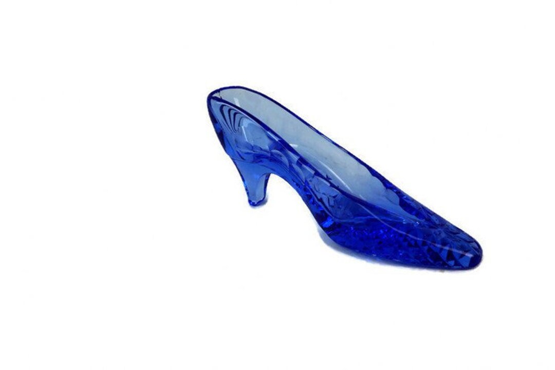 Vintage Blue Glass Shoe, Art Blue Glass Shoe - Etsy