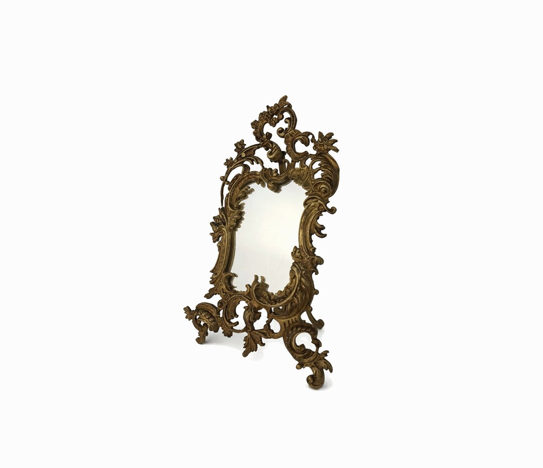 Antique Table Mirror Brass Makeup Mirror - Etsy