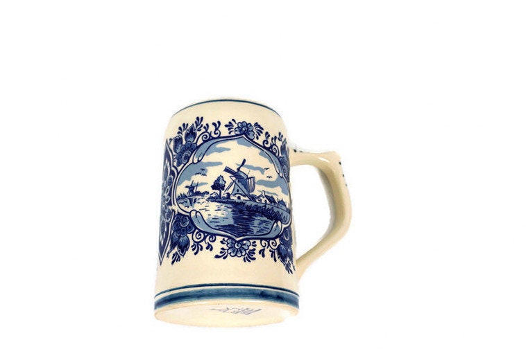 Vintage Delft Blue Ceramic Mug | Etsy