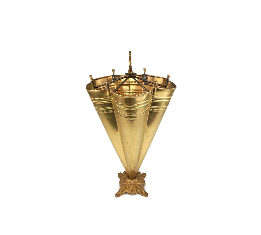 Antique Umbrella Stand, Brass Umbrella Holder, Vintage Umbrella Holder ...