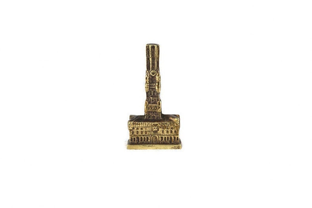 Antique Embossed Brass Castle Bell, Vintage Cast Brass Clock Tower Bell ...