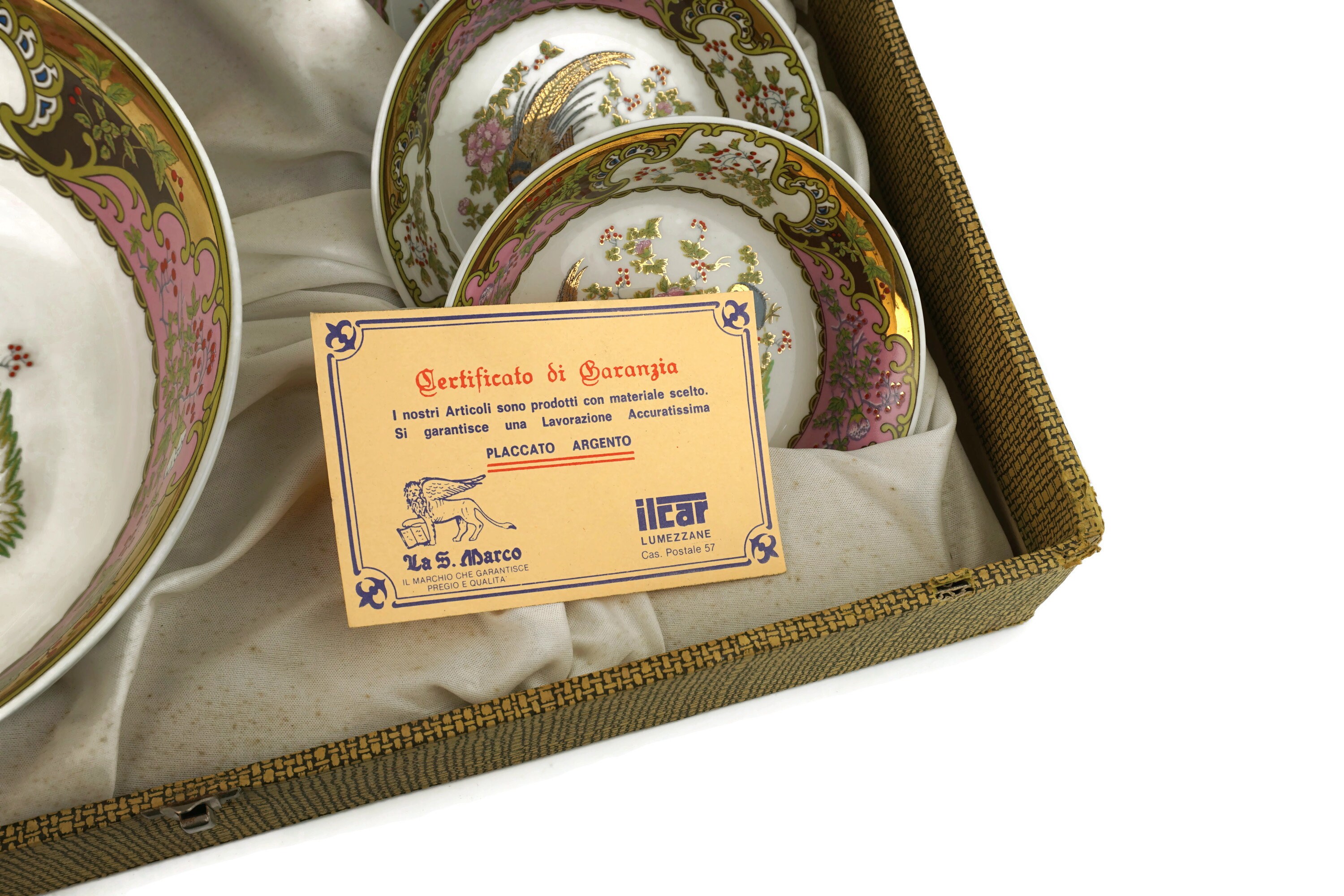 La San Marco Silver Plated Dining Set, Porcelain La San Marco Dining ...