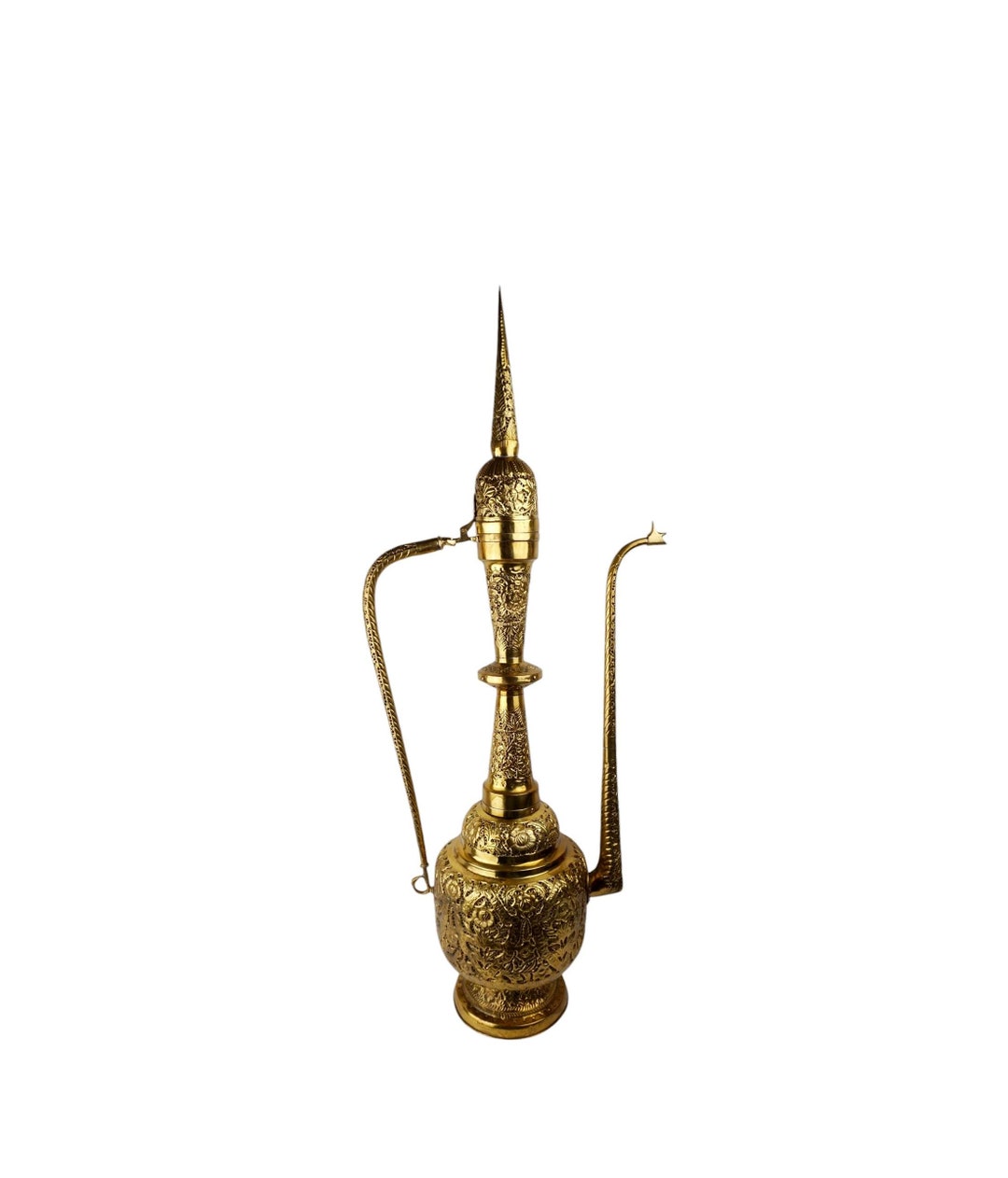 Moroccan Brass Ewer Lamp, Antique Decorative Perforated Pitcher, Large ...