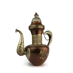 Tibetan Copper Pitcher, Antique Copper Pitcher Tibetan Style, Handmade ...