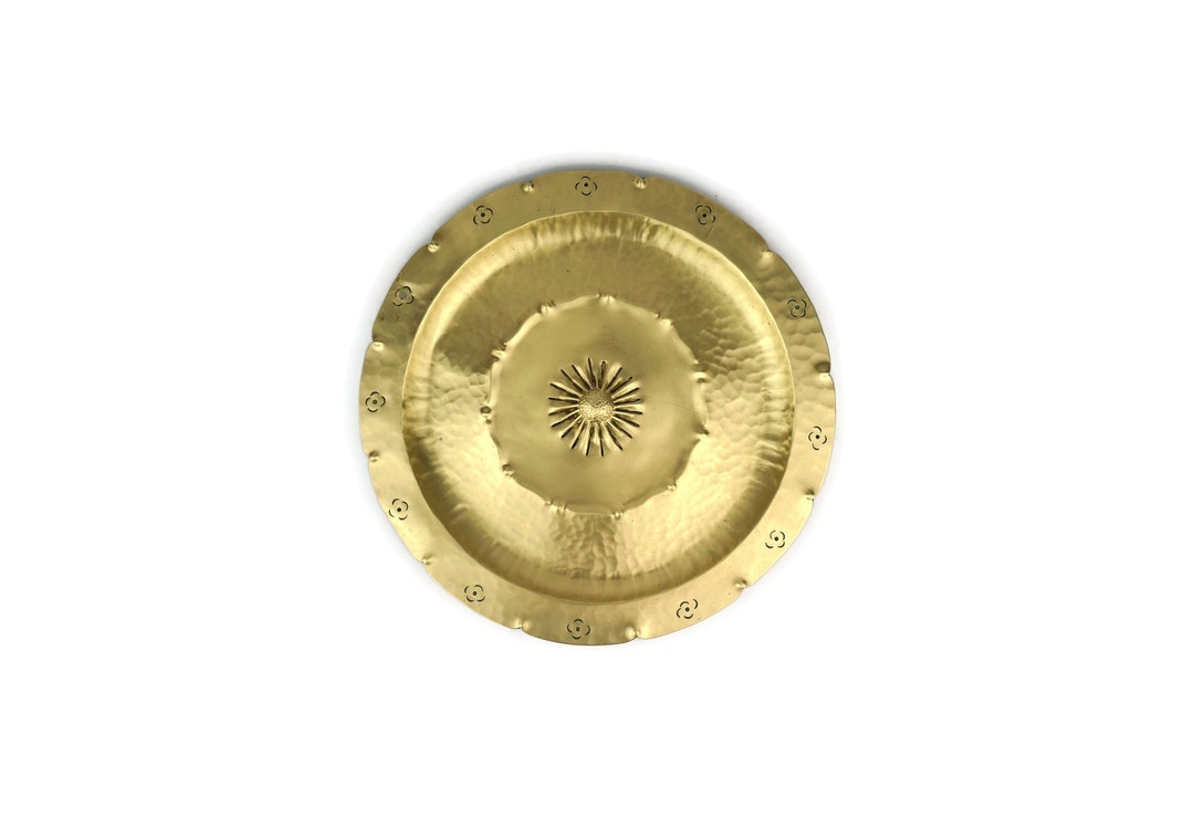 19th Century Solid Brass Plateau, 1800s Engraved Brass Plate - Etsy