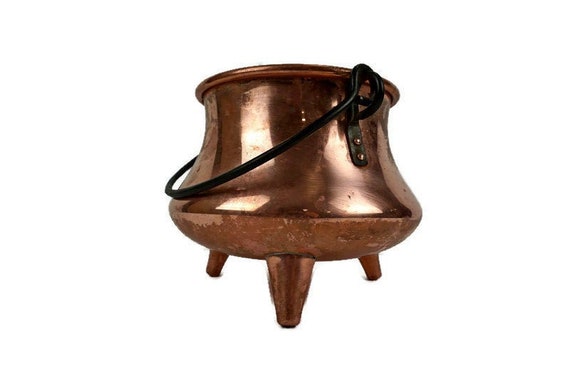 Vintage Solid Copper Planter With Legs Antique Copper - Etsy