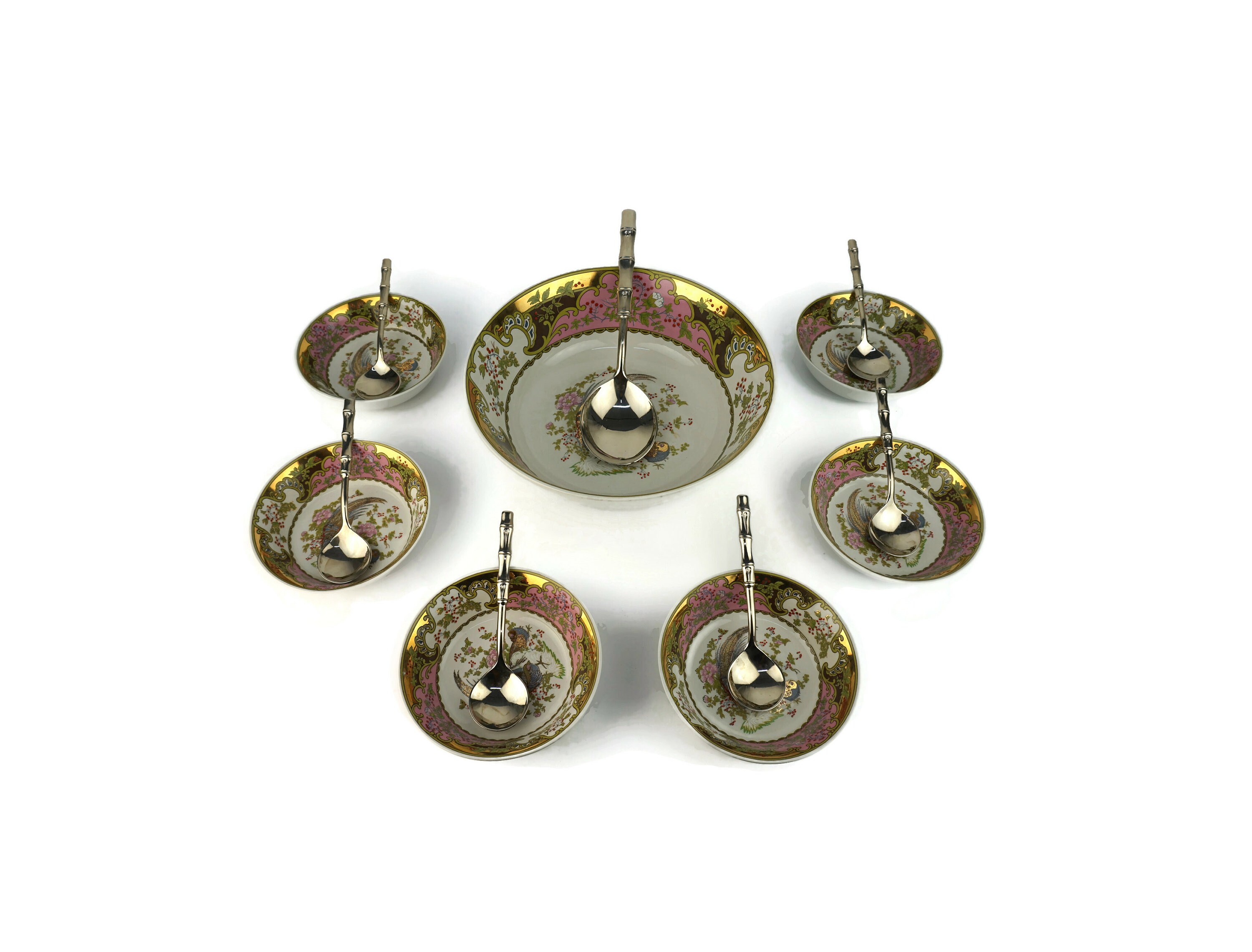 La San Marco Silver Plated Dining Set, Porcelain La San Marco Dining ...