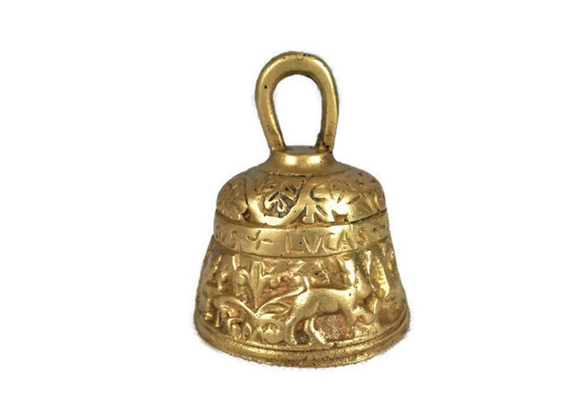 Vintage Brass Bell, Engraved Brass Bell - Etsy