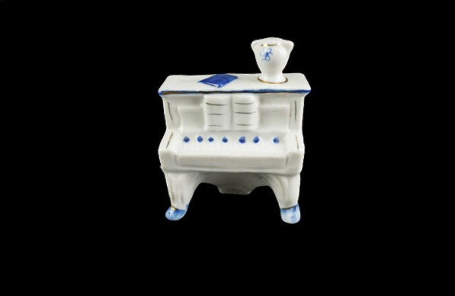 Hand Painted Ceramic Piano Figurine | Etsy