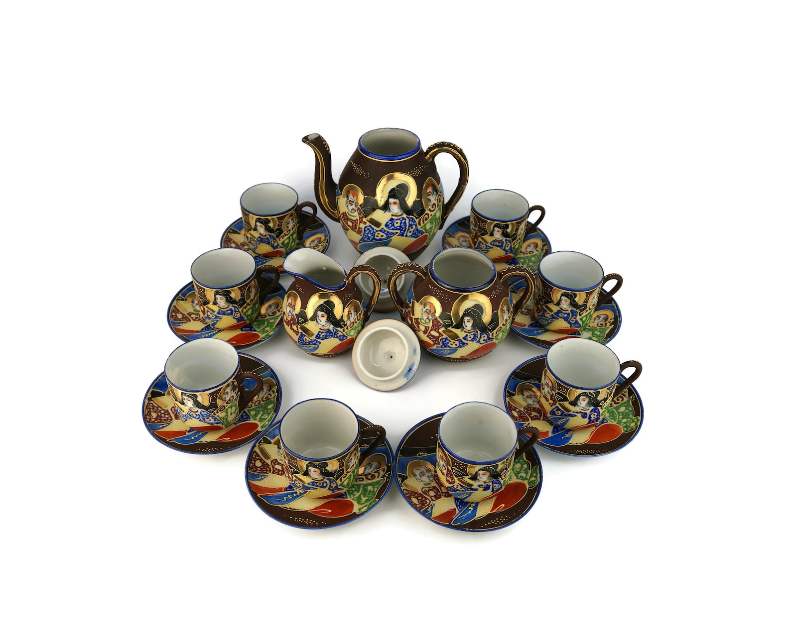 Antique Japanese Porcelain Coffee Tea Set, Hand Painted Porcelain Tea ...