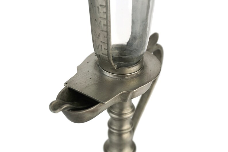 Antique Oil Lamp Clock , 19th Century Pewter Oil Clock Lamp, Italian ...