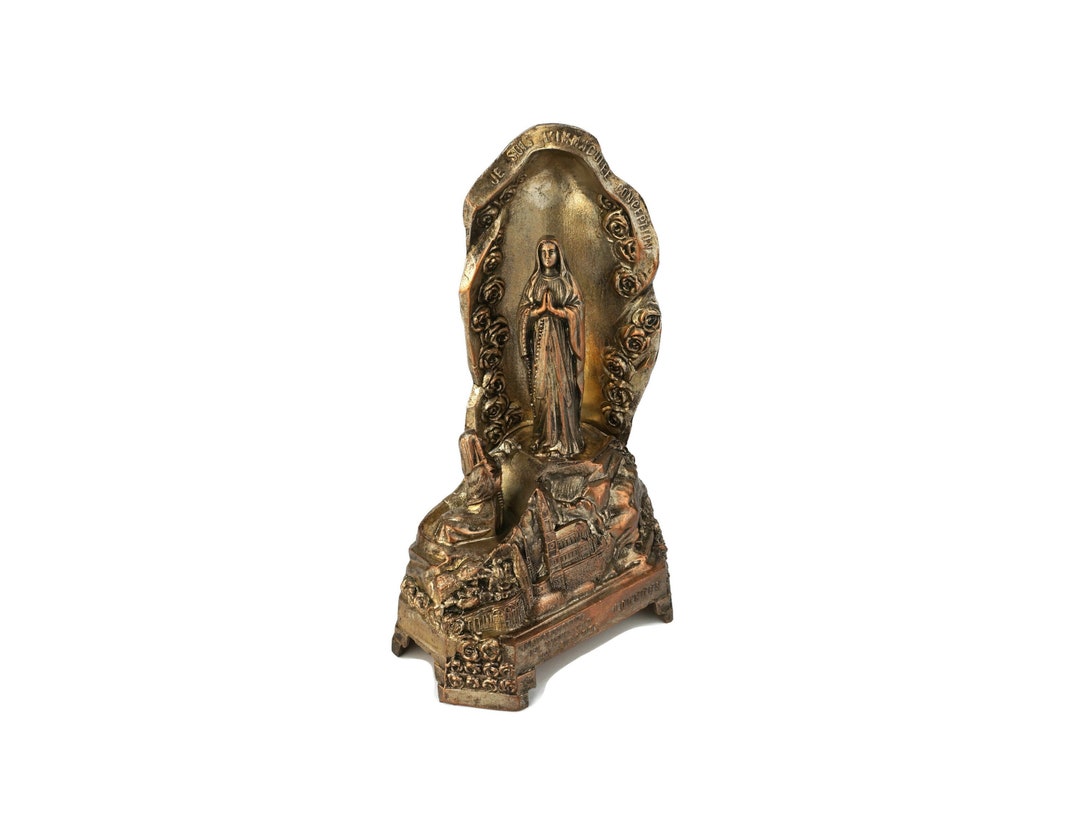 Vintage Religious Musical Altar, Musical Madonna of Lourdes, Antique ...