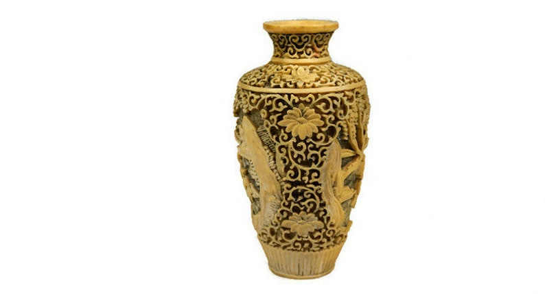 Antique Large Resin Vase Vintage Resin Chinese Vase - Etsy