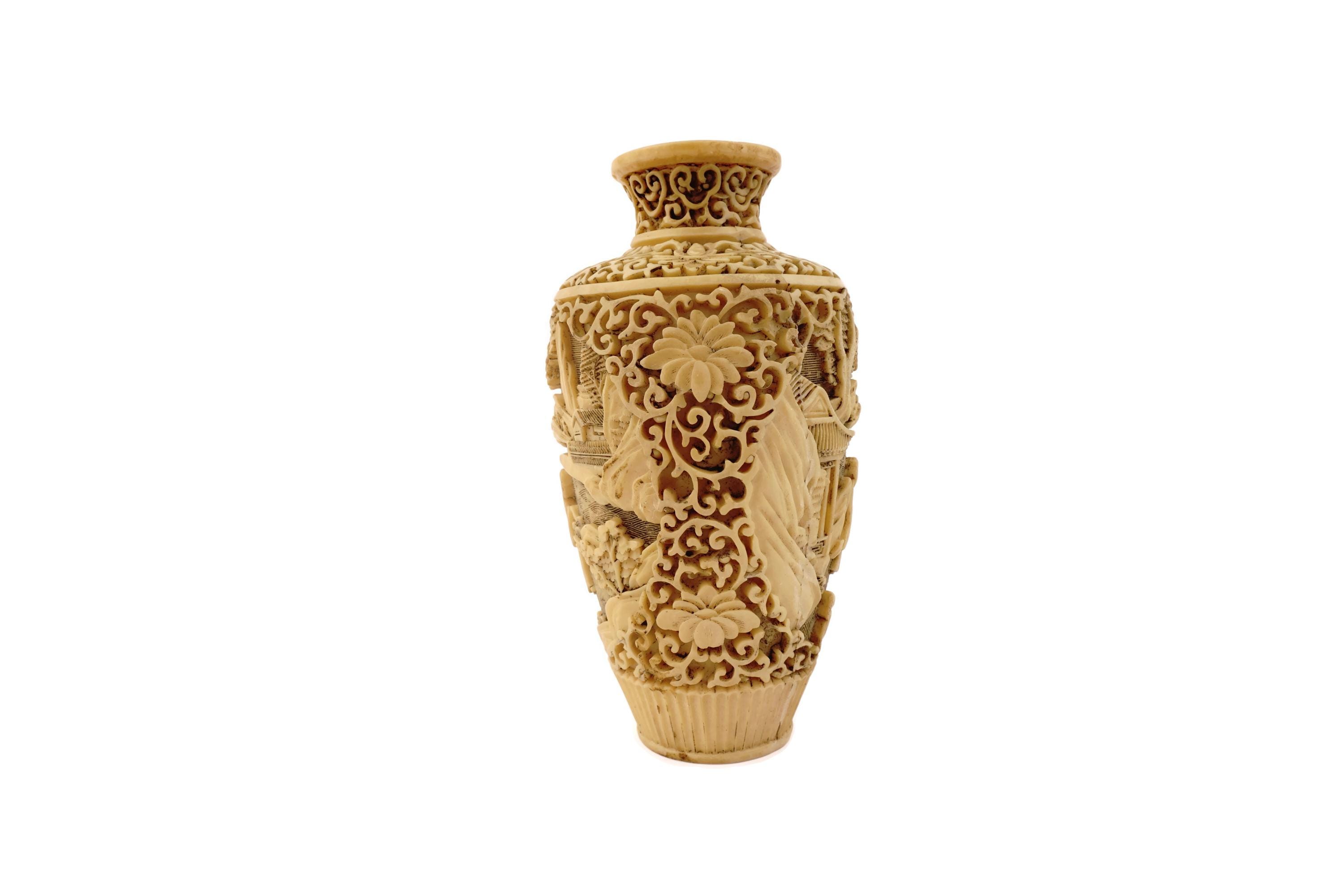Antique Large Resin Vase, Vintage Resin Chinese Vase - Etsy