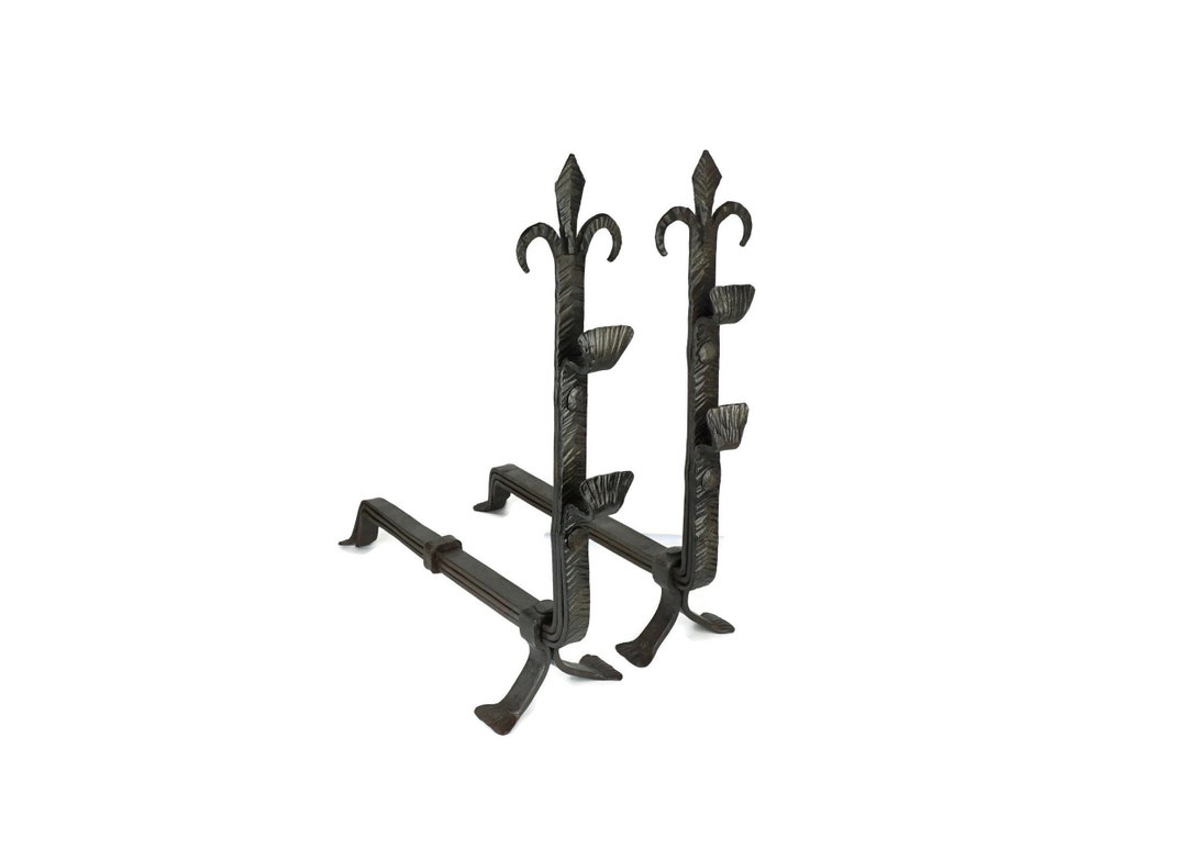 Antique Fireplace Andirons France, Iron Fireplace Andirons, 19th ...
