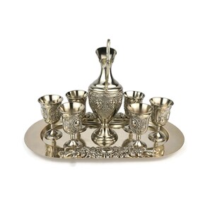 Antique Brandy Cup Set, Vintage Cups With Pitcher and Tray Set, Liqueur ...