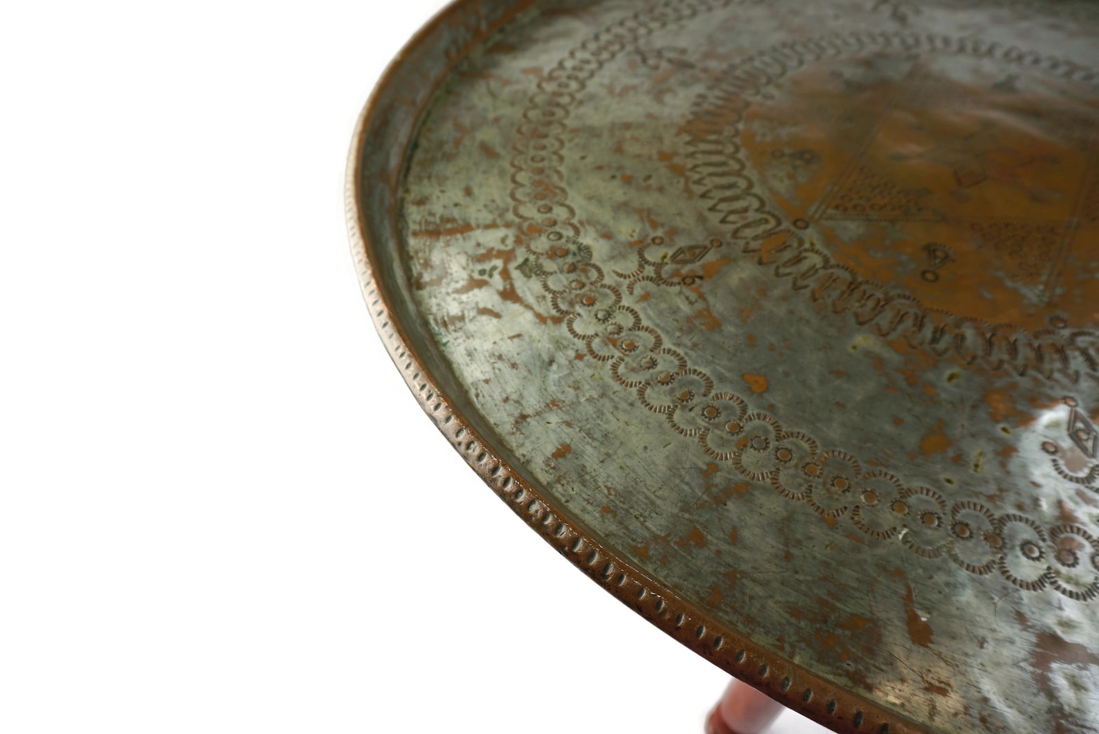 Antique Copper Table Tray Engraved Copper Tray With Wooden - Etsy
