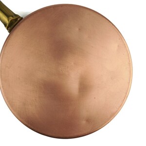 Vintage Copper Covered Pan With Wooden Handle, Copper Saucepan With Lid ...