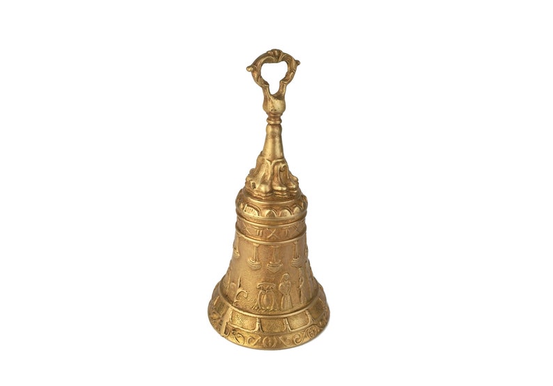 Antique Brass Bell, Engraved Brass Bell, Table Bell - Etsy