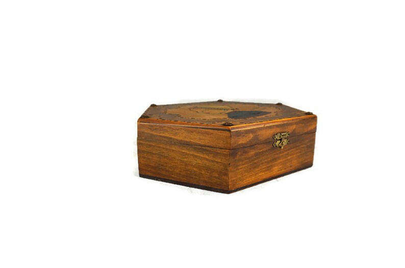 Antique French Storage Box, Notre Dame De Monts Wooden Storage Box ...