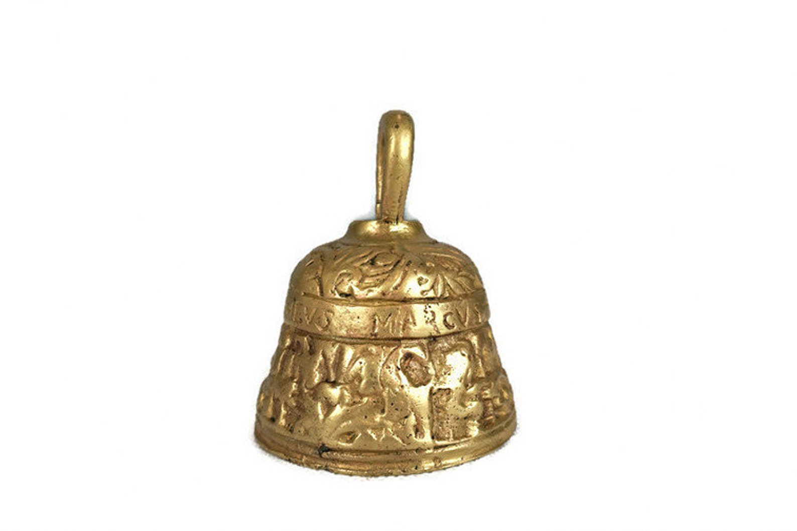 Vintage Brass Bell, Engraved Brass Bell - Etsy
