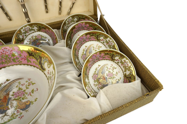 La San Marco Silver Plated Dining Set, Porcelain La San Marco Dining ...