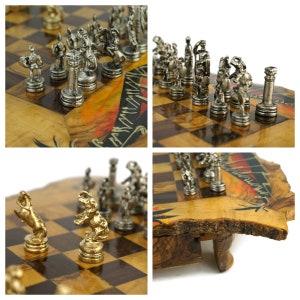 Vintage Chess Game Set, Wooden Art Chess Game Set - Etsy