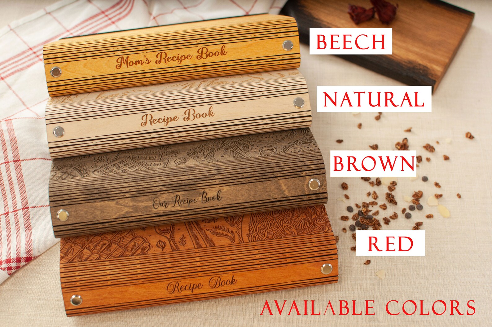 Recipe Binder Personalized Recipe Book Wooden Binder Gift for - Etsy