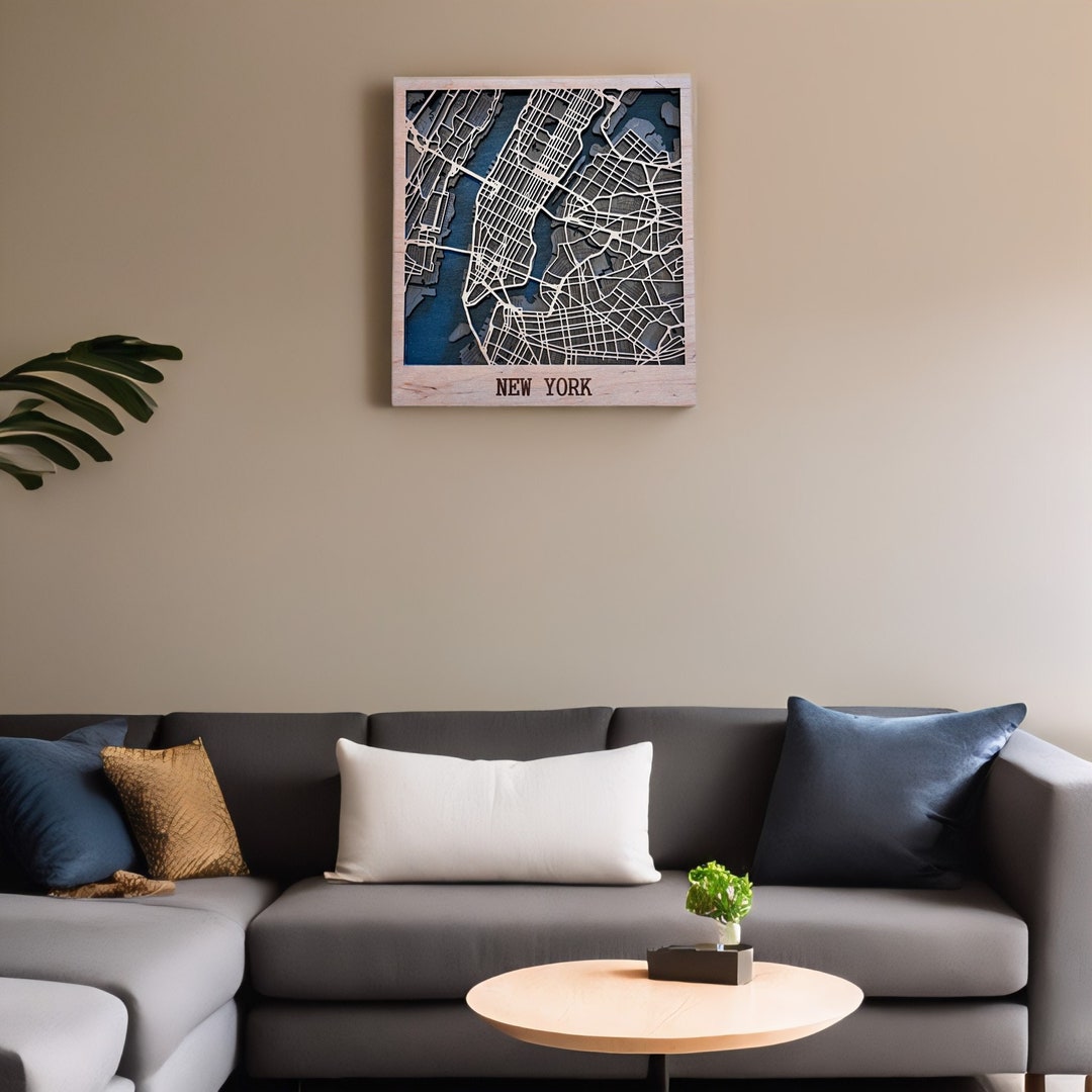 Personalized Map Wooden Map 3D Street Map Art, Hometown Map, New Home ...