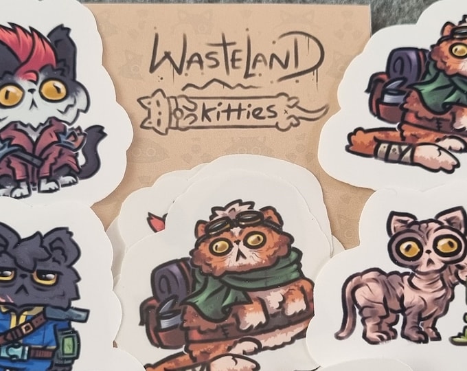 Wasteland Cat Stickers Post-apocalyptic Sticker Pack Brainblips - Etsy