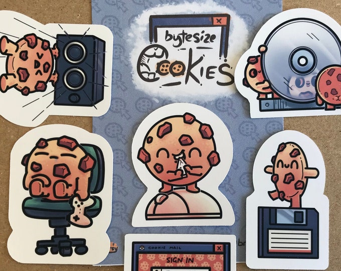 Chocolate Chip Cookie Stickers | Computer Cookies | Brainblips - Etsy UK