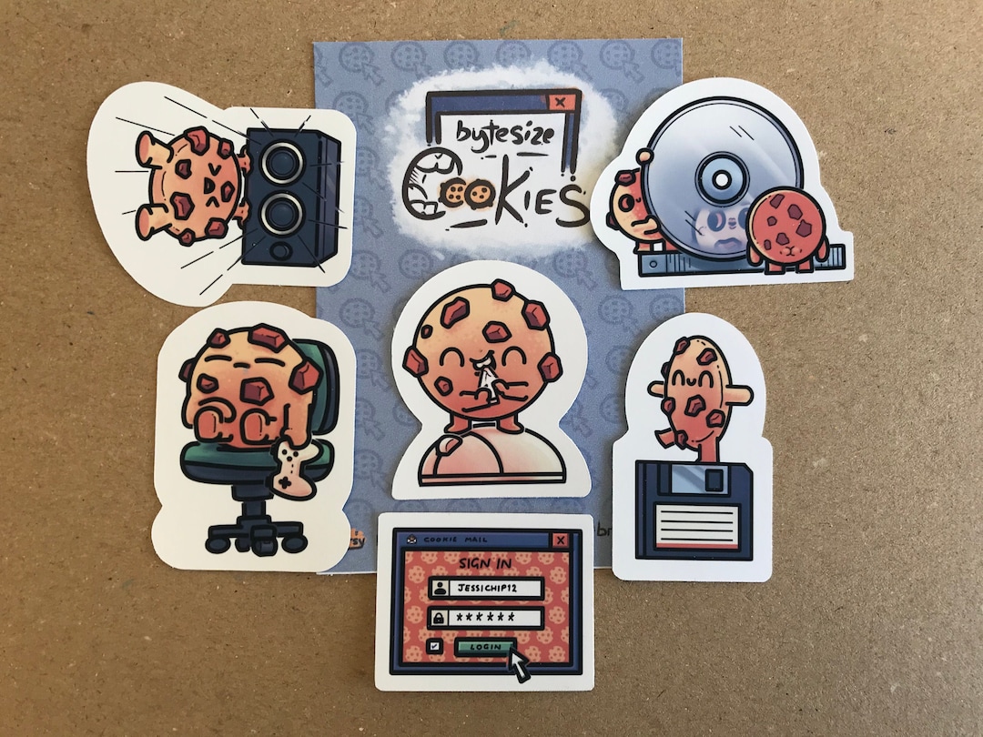 Chocolate Chip Cookie Stickers | Computer Cookies | Brainblips - Etsy UK