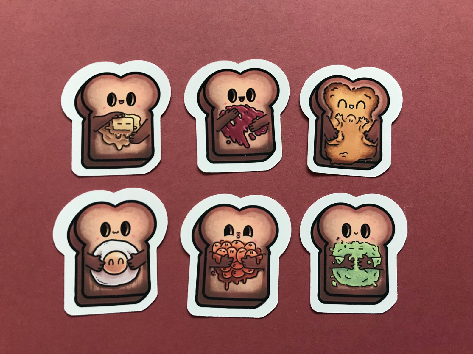 Cute Toast Sticker Pack Breakfast Planner Stickers - Etsy