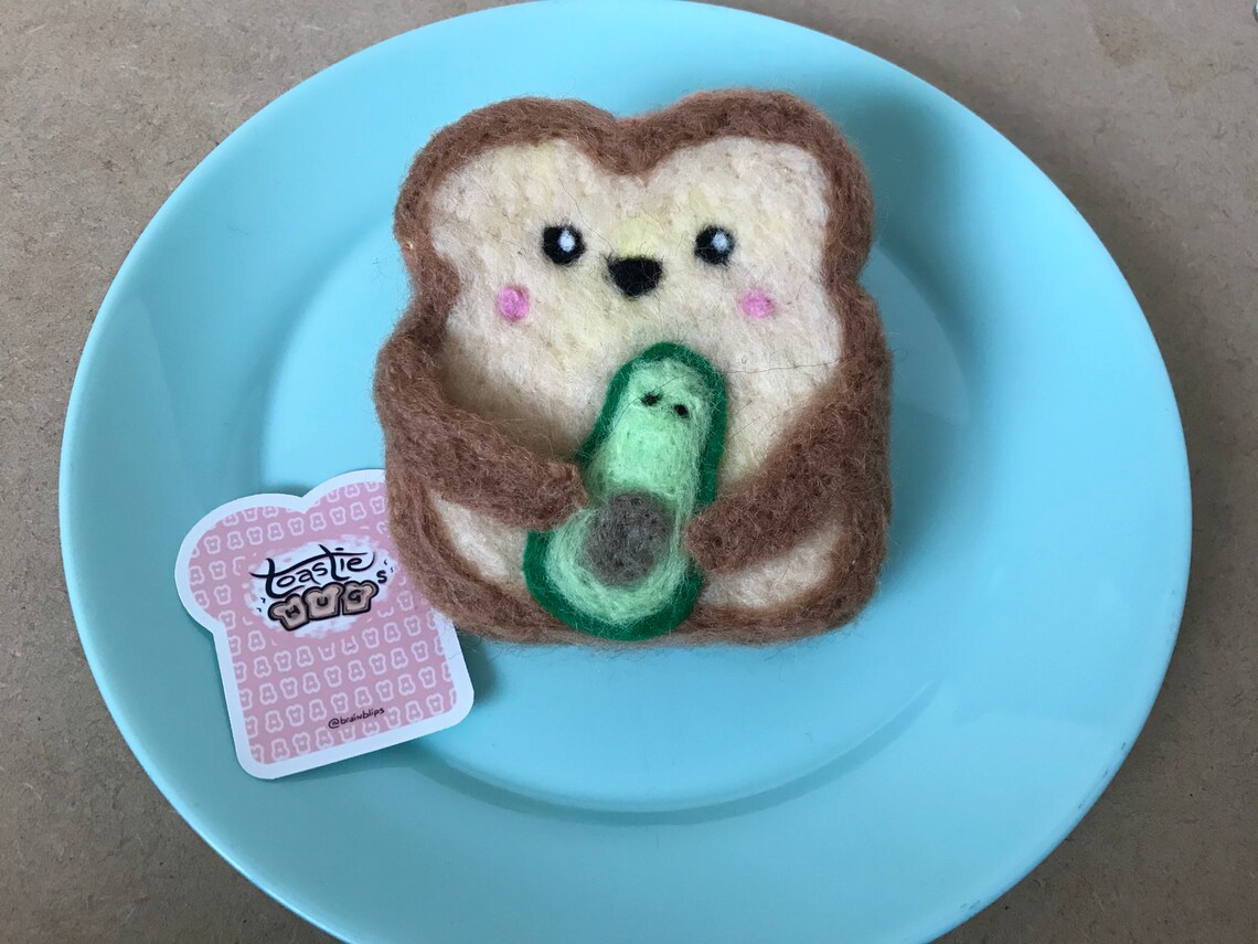 Needle Felted Toast Kawaii Gift for Valentine Brainblips - Etsy UK