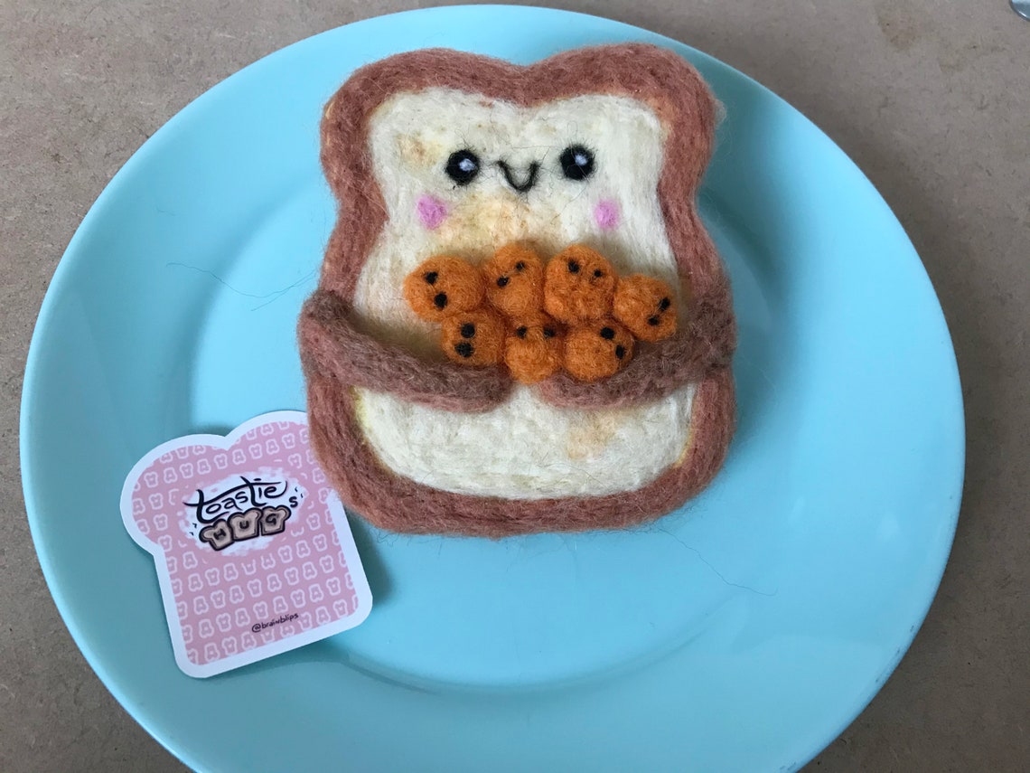 Needle Felted Toast Kawaii Gift for Valentine Brainblips - Etsy UK