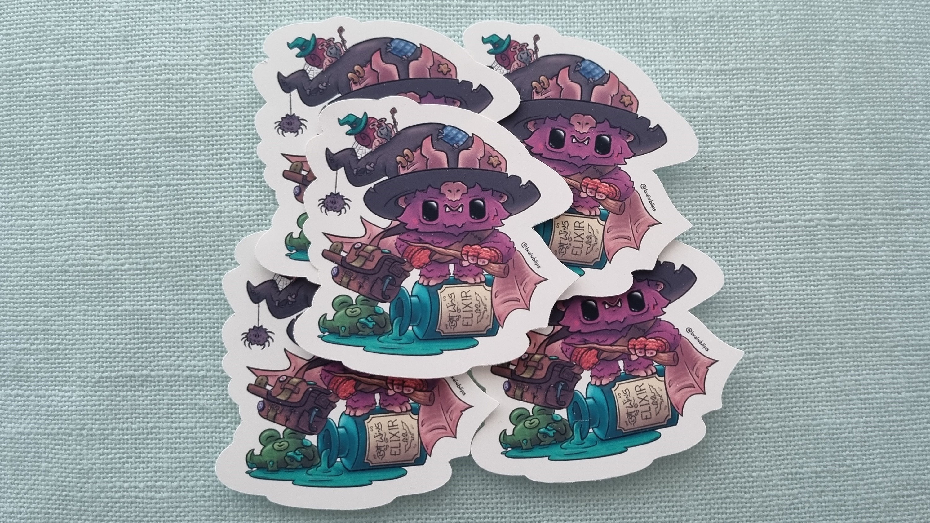 Bat Wizard Sticker | Magical Witch Vinyl | Brain Blips - Etsy UK