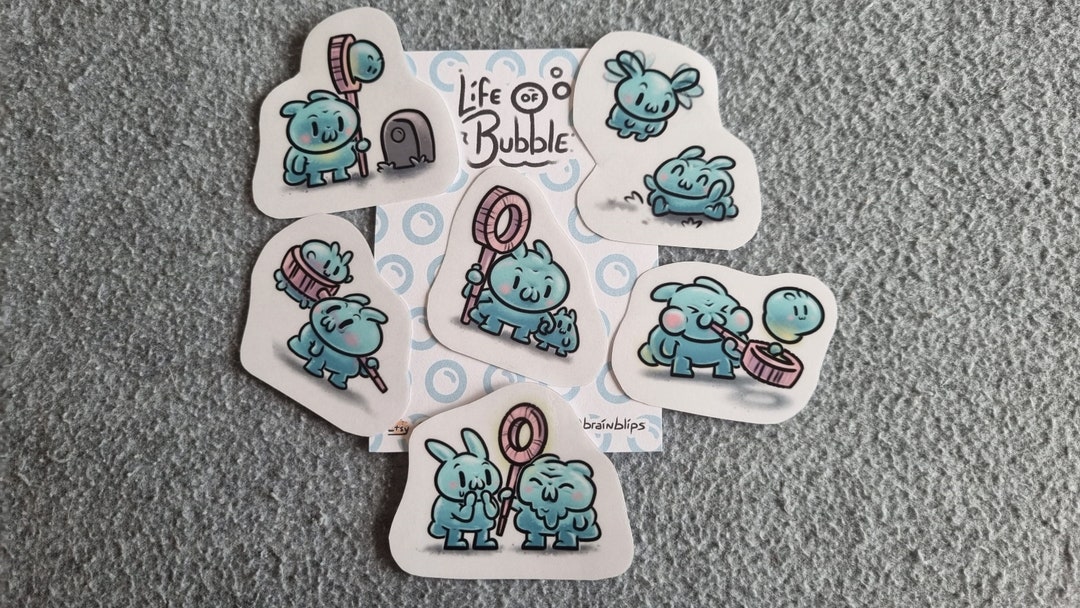 Bubble Character Stickers | Brain Blips - Etsy