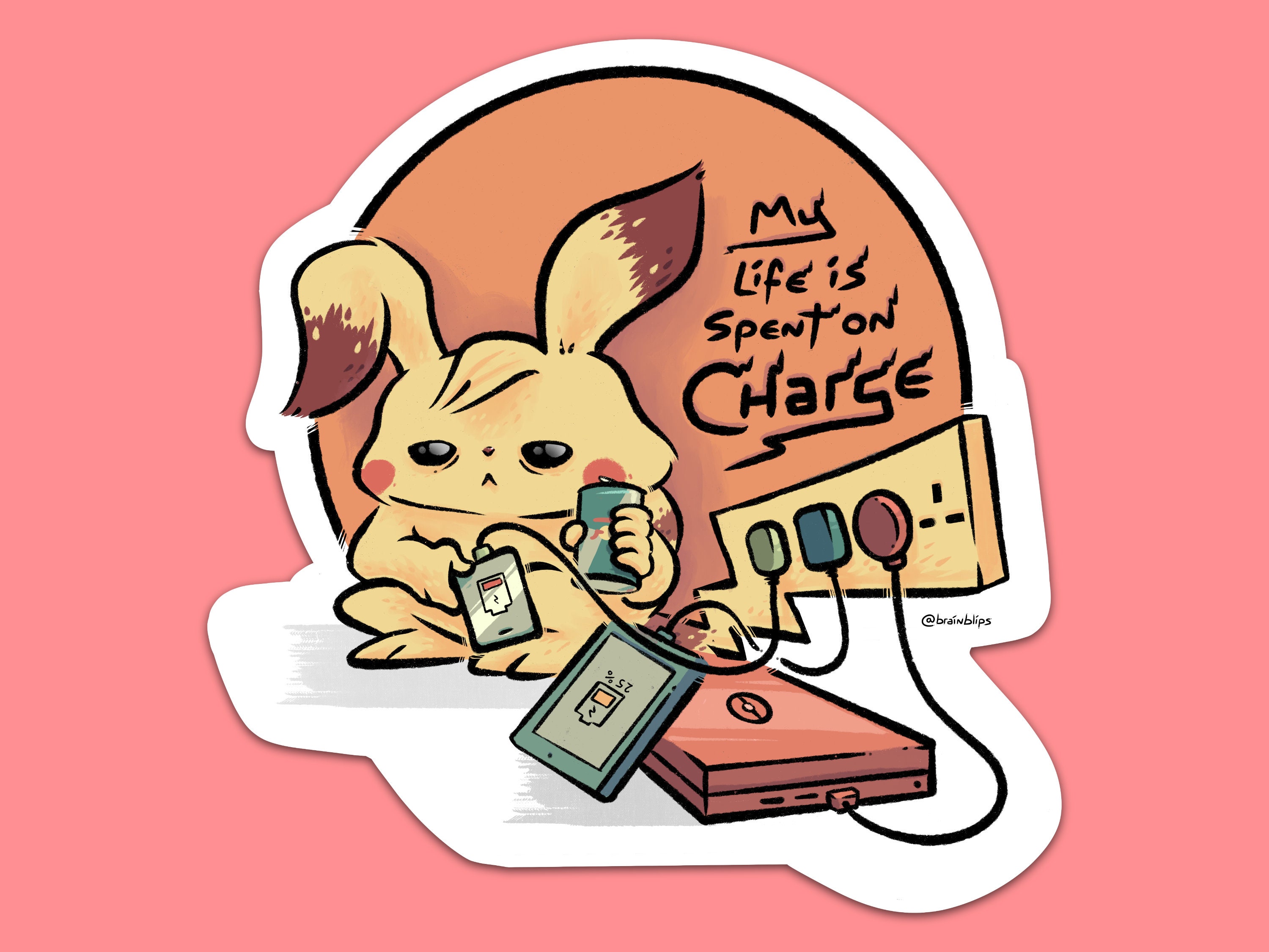 Pikachu Laptop Sticker Charging Device Vinyl Brainblips - Etsy UK