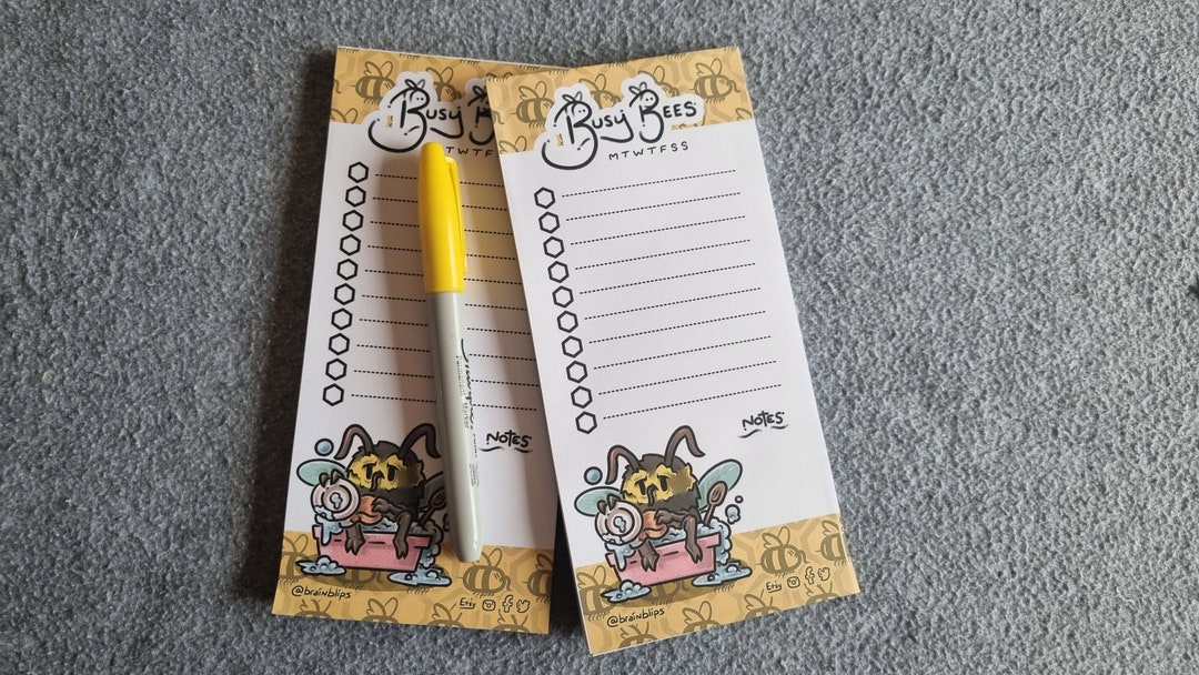 Busy Bee Rectangular Notepad | Brainblips - Etsy
