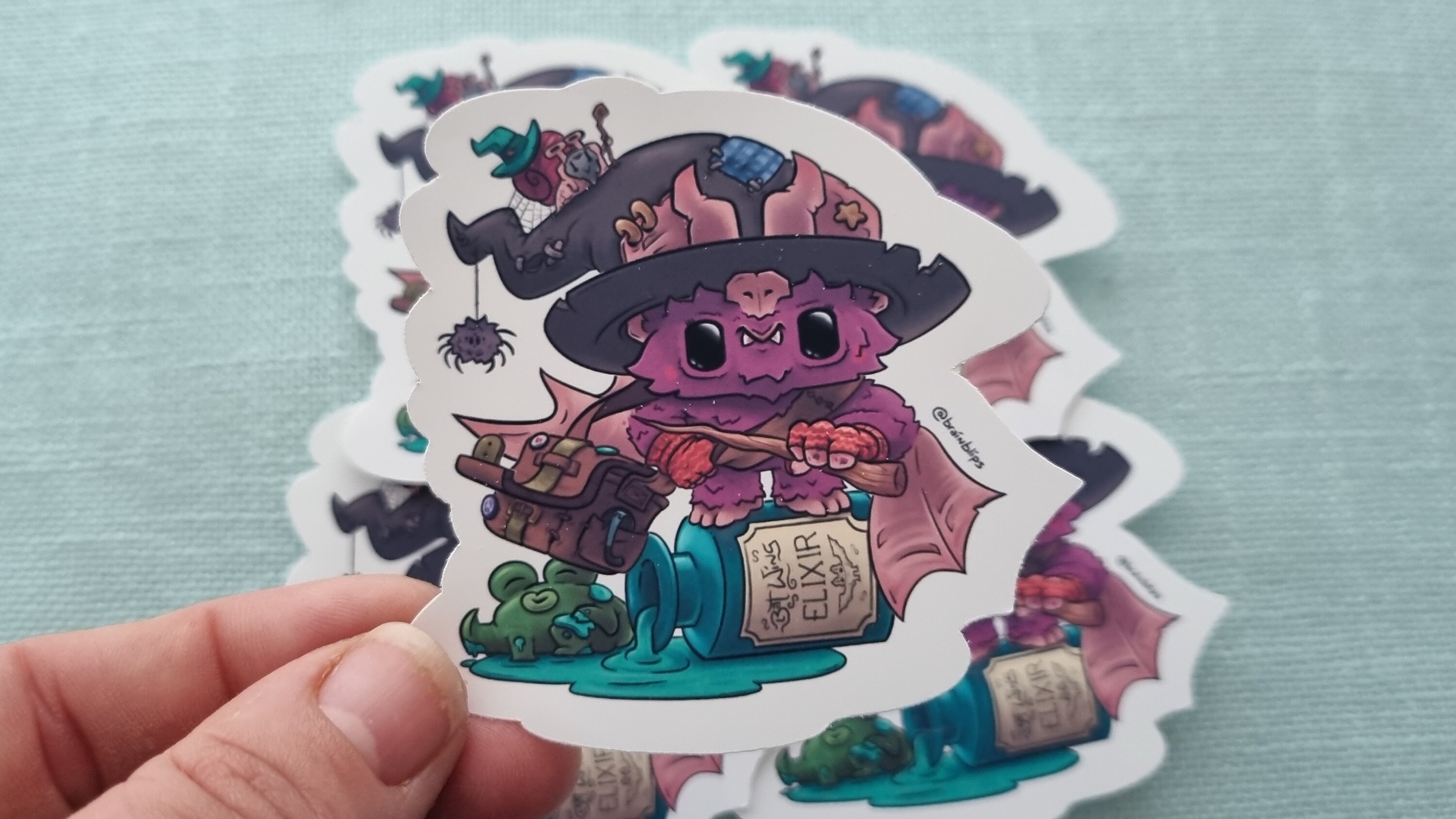 Bat Wizard Sticker | Magical Witch Vinyl | Brain Blips - Etsy UK