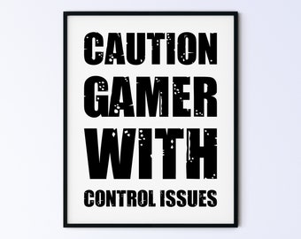 Caution Gaming Sign - Etsy