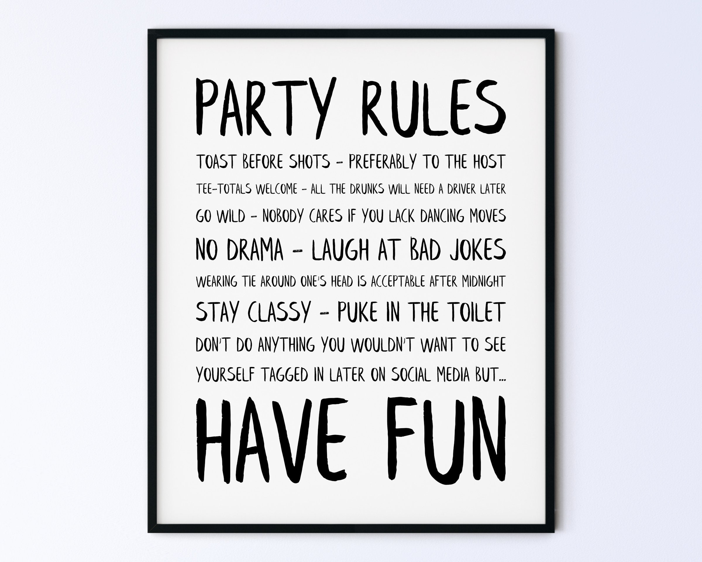 Funny Party Celebration Printable Wall Art Poster party | Etsy