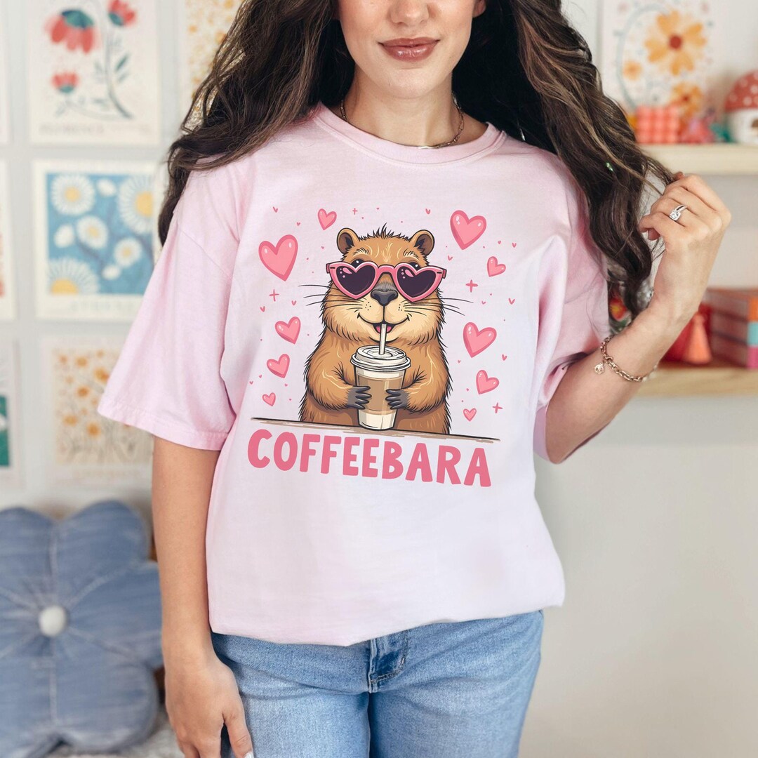 Coffee Capybara Shirt, Coffeebara Comfort Colors Shirt, Capybara Animal ...